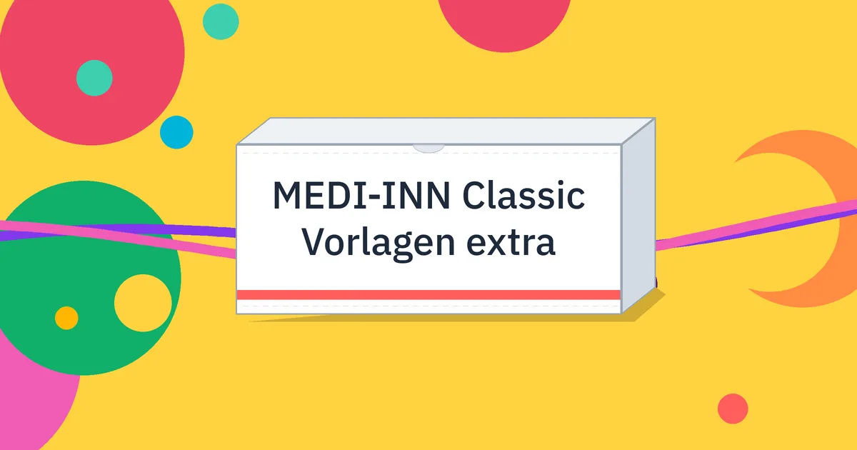 Symbolbild: Packung mit der Aufschrift MEDI-INN Classic Vorlagen extra (PZN 18370832) – Verfügbarkeit und Bezug in Apotheken in Frankfurt am Main