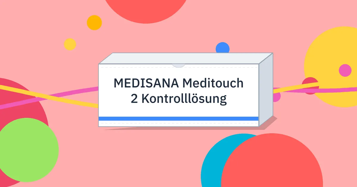 Symbolbild: Packung mit der Aufschrift MEDISANA Meditouch 2 Kontrolllösung (PZN 19834653) – Verfügbarkeit und Bezug in Apotheken in Frankfurt am Main