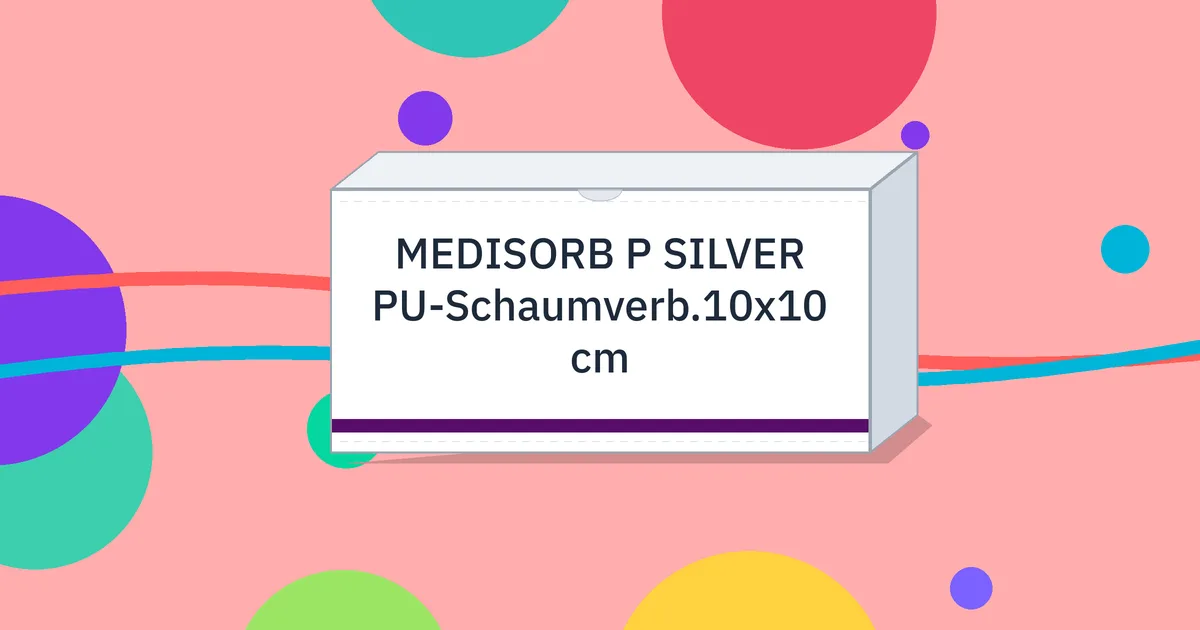Symbolbild: Packung mit der Aufschrift MEDISORB P SILVER PU-Schaumverb.10x10 cm (PZN 18018928) – Verfügbarkeit und Bezug in Apotheken in Frankfurt am Main