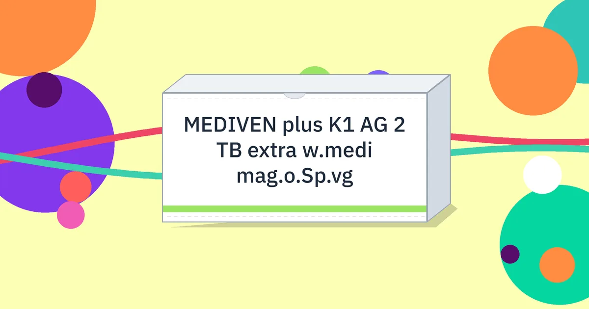 Symbolbild: Packung mit der Aufschrift MEDIVEN plus K1 AG 2 TB extra w.medi mag.o.Sp.vg (PZN 15066803) – Verfügbarkeit und Bezug in Apotheken in Frankfurt am Main