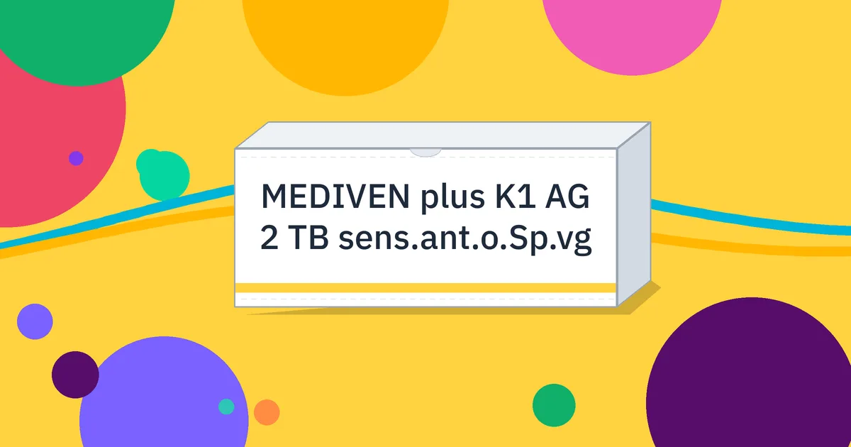 Symbolbild: Packung mit der Aufschrift MEDIVEN plus K1 AG 2 TB sens.ant.o.Sp.vg (PZN 15063532) – Verfügbarkeit und Bezug in Apotheken in Frankfurt am Main