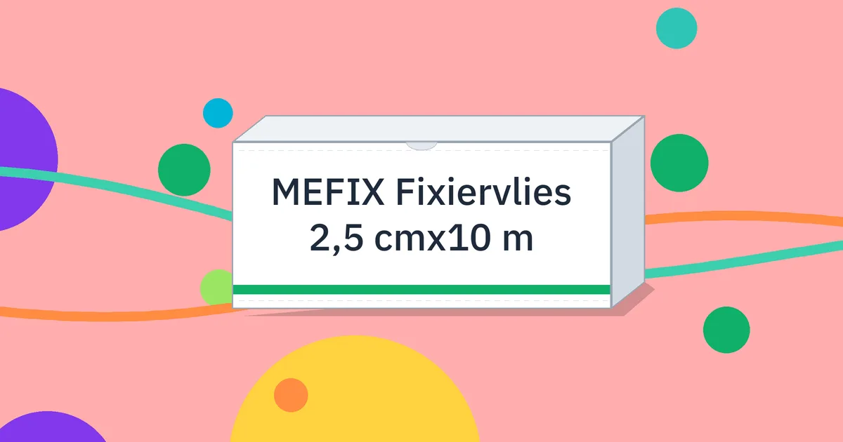 Symbolbild: Packung mit der Aufschrift MEFIX Fixiervlies 2,5 cmx10 m (PZN 00695568) – Verfügbarkeit und Bezug in Apotheken in Frankfurt am Main