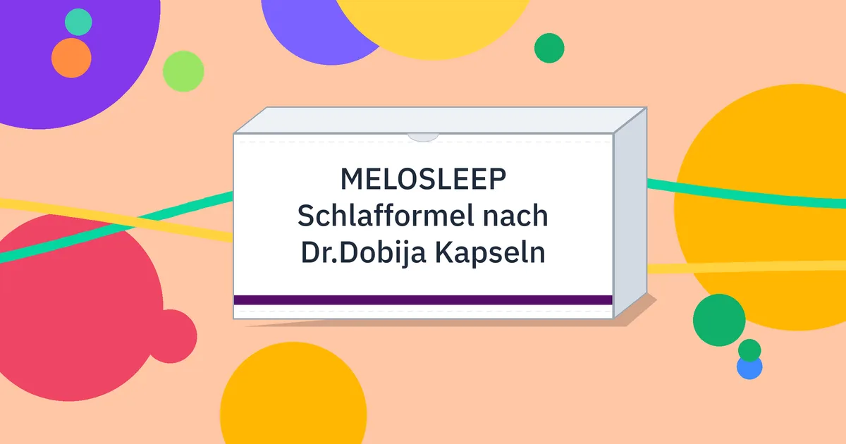 Symbolbild: Packung mit der Aufschrift MELOSLEEP Schlafformel nach Dr.Dobija Kapseln (PZN 19510784) – Verfügbarkeit und Bezug in Apotheken in Frankfurt am Main