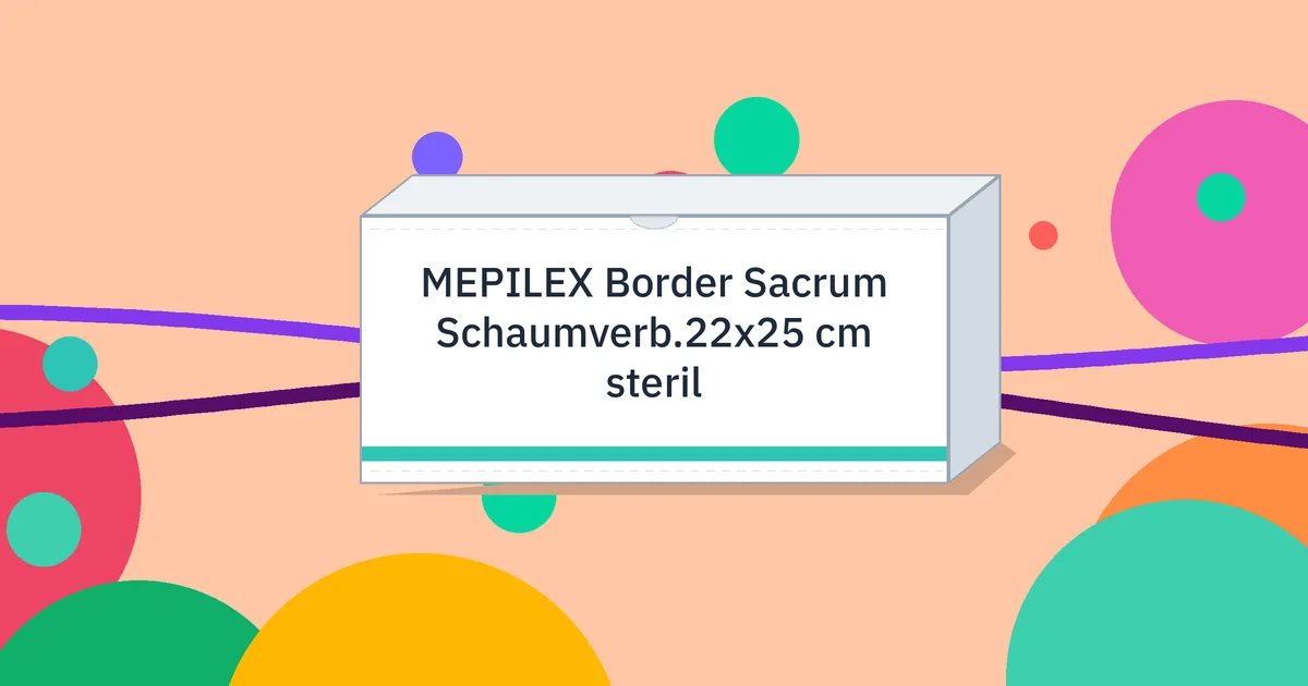 Symbolbild: Packung mit der Aufschrift MEPILEX Border Sacrum Schaumverb.22x25 cm steril (PZN 16511978) – Verfügbarkeit und Bezug in Apotheken in Frankfurt am Main