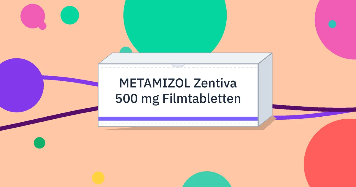 Symbolbild: Packung mit der Aufschrift METAMIZOL Zentiva 500 mg Filmtabletten (PZN 17418910) – Verfügbarkeit und Bezug in Apotheken in Frankfurt am Main