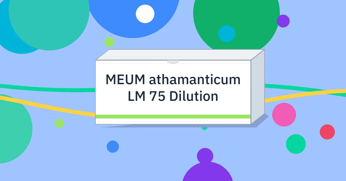 Symbolbild: Packung mit der Aufschrift MEUM athamanticum LM 75 Dilution (PZN 13607755) – Verfügbarkeit und Bezug in Apotheken in Frankfurt am Main