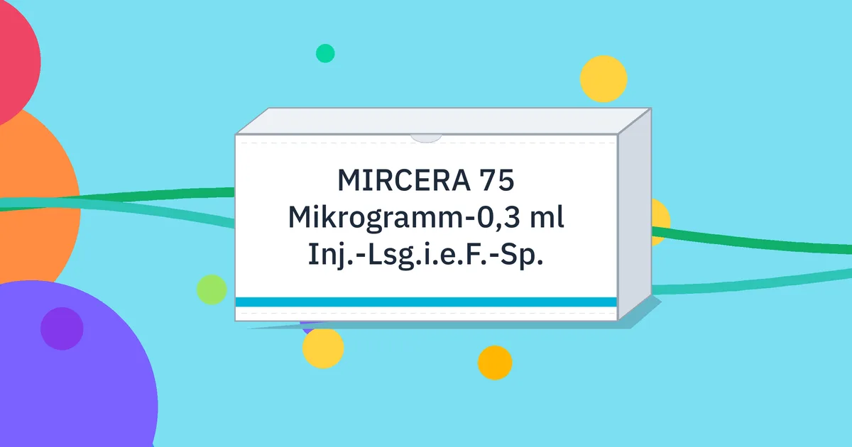 Symbolbild: Packung mit der Aufschrift MIRCERA 75 Mikrogramm-0,3 ml Inj.-Lsg.i.e.F.-Sp. (PZN 11240500) – Verfügbarkeit und Bezug in Apotheken in Frankfurt am Main