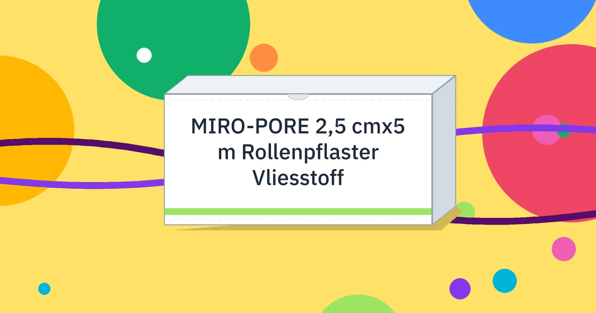 Symbolbild: Packung mit der Aufschrift MIRO-PORE 2,5 cmx5 m Rollenpflaster Vliesstoff (PZN 01213181) – Verfügbarkeit und Bezug in Apotheken in Frankfurt am Main