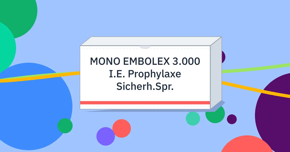 Symbolbild: Packung mit der Aufschrift MONO EMBOLEX 3.000 I.E. Prophylaxe Sicherh.Spr. (PZN 01454358) – Verfügbarkeit und Bezug in Apotheken in Frankfurt am Main