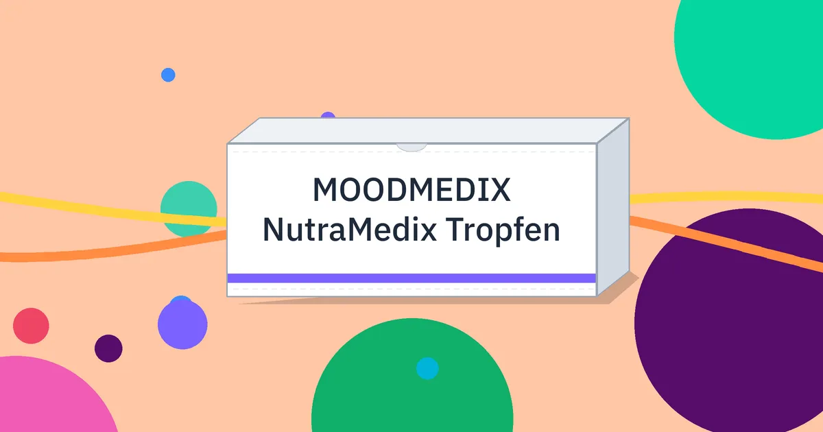 Symbolbild: Packung mit der Aufschrift MOODMEDIX NutraMedix Tropfen (PZN 18103516) – Verfügbarkeit und Bezug in Apotheken in Frankfurt am Main