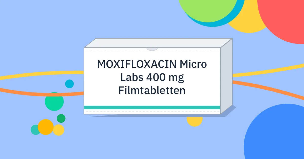 Symbolbild: Packung mit der Aufschrift MOXIFLOXACIN Micro Labs 400 mg Filmtabletten (PZN 14217513) – Verfügbarkeit und Bezug in Apotheken in Frankfurt am Main
