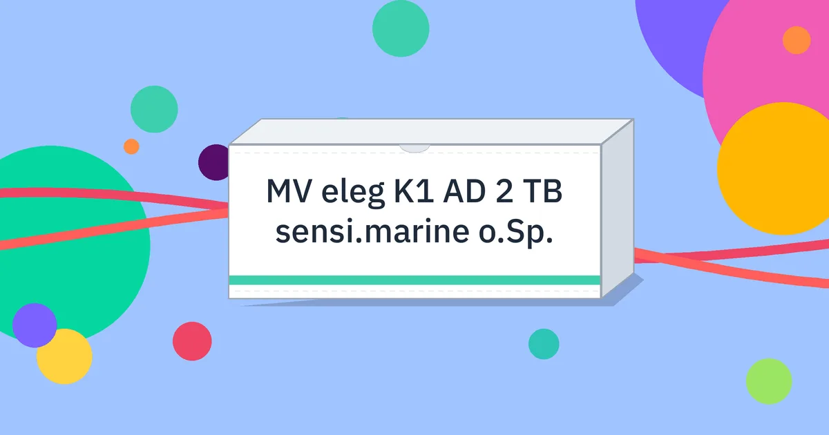 Symbolbild: Packung mit der Aufschrift MV eleg K1 AD 2 TB sensi.marine o.Sp. (PZN 14581905) – Verfügbarkeit und Bezug in Apotheken in Frankfurt am Main