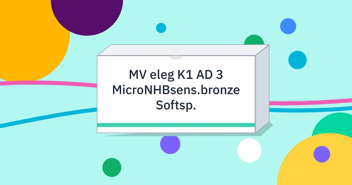 Symbolbild: Packung mit der Aufschrift MV eleg K1 AD 3 MicroNHBsens.bronze Softsp. (PZN 15669795) – Verfügbarkeit und Bezug in Apotheken in Frankfurt am Main