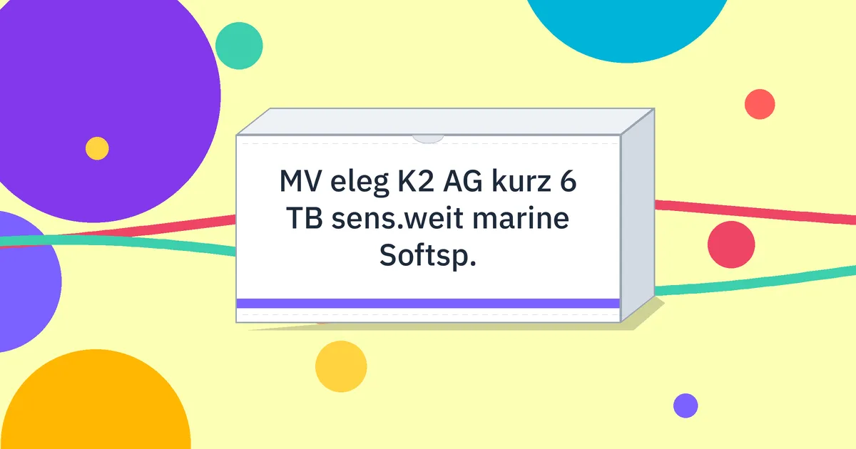 Symbolbild: Packung mit der Aufschrift MV eleg K2 AG kurz 6 TB sens.weit marine Softsp. (PZN 14607243) – Verfügbarkeit und Bezug in Apotheken in Frankfurt am Main
