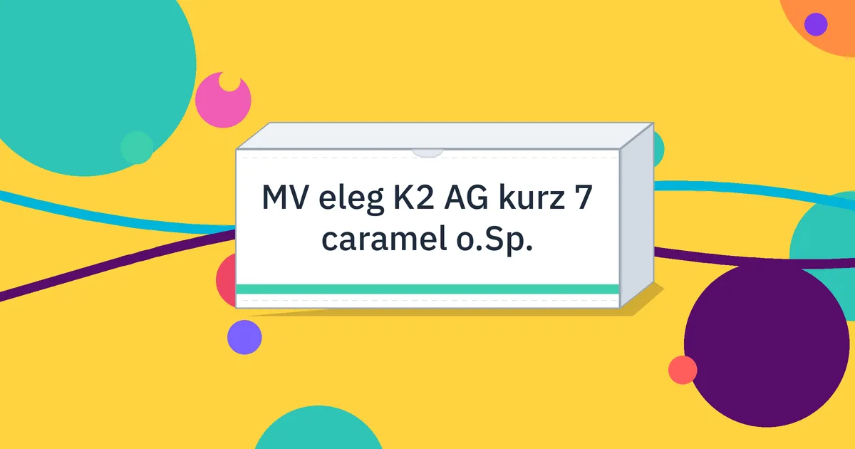 Symbolbild: Packung mit der Aufschrift MV eleg K2 AG kurz 7 caramel o.Sp. (PZN 00530962) – Verfügbarkeit und Bezug in Apotheken in Frankfurt am Main