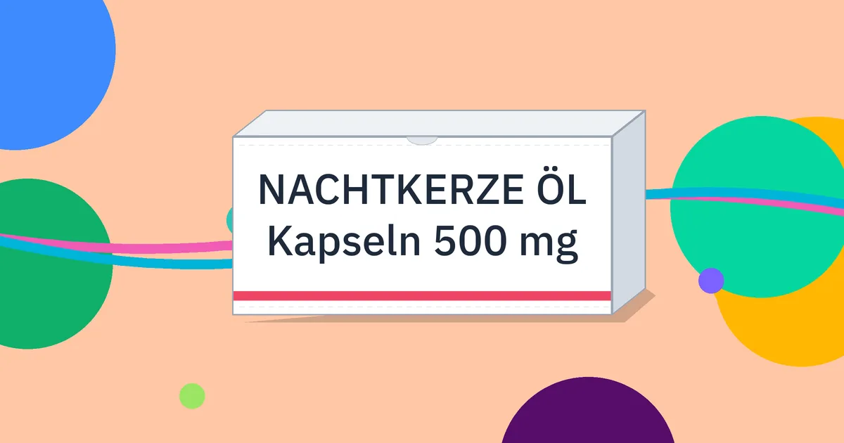 Symbolbild: Packung mit der Aufschrift NACHTKERZE ÖL Kapseln 500 mg (PZN 07463660) – Verfügbarkeit und Bezug in Apotheken in Frankfurt am Main