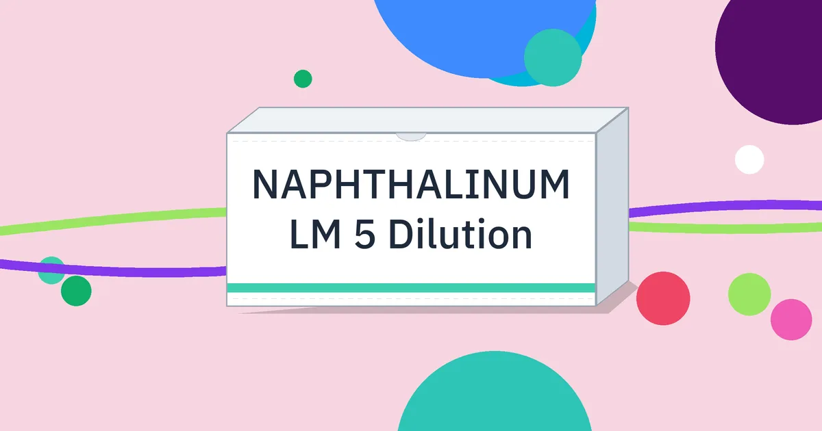 Symbolbild: Packung mit der Aufschrift NAPHTHALINUM LM 5 Dilution (PZN 12958369) – Verfügbarkeit und Bezug in Apotheken in Frankfurt am Main