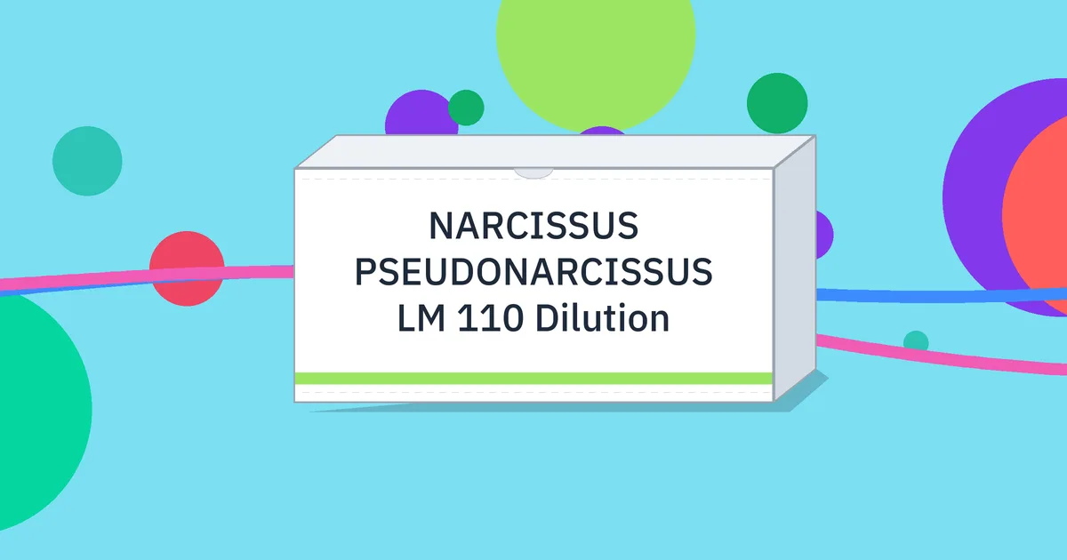 Symbolbild: Packung mit der Aufschrift NARCISSUS PSEUDONARCISSUS LM 110 Dilution (PZN 13616145) – Verfügbarkeit und Bezug in Apotheken in Frankfurt am Main