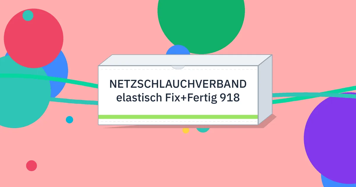 Symbolbild: Packung mit der Aufschrift NETZSCHLAUCHVERBAND elastisch Fix+Fertig 918 (PZN 02092495) – Verfügbarkeit und Bezug in Apotheken in Frankfurt am Main