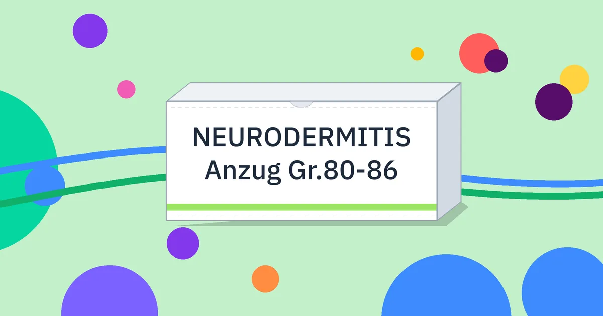 Symbolbild: Packung mit der Aufschrift NEURODERMITIS Anzug Gr.80-86 (PZN 07388556) – Verfügbarkeit und Bezug in Apotheken in Frankfurt am Main