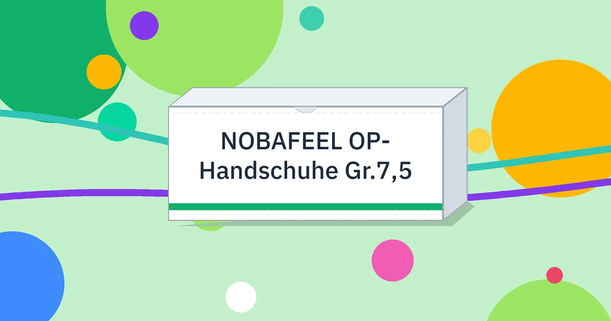 Symbolbild: Packung mit der Aufschrift NOBAFEEL OP-Handschuhe Gr.7,5 (PZN 03277340) – Verfügbarkeit und Bezug in Apotheken in Frankfurt am Main