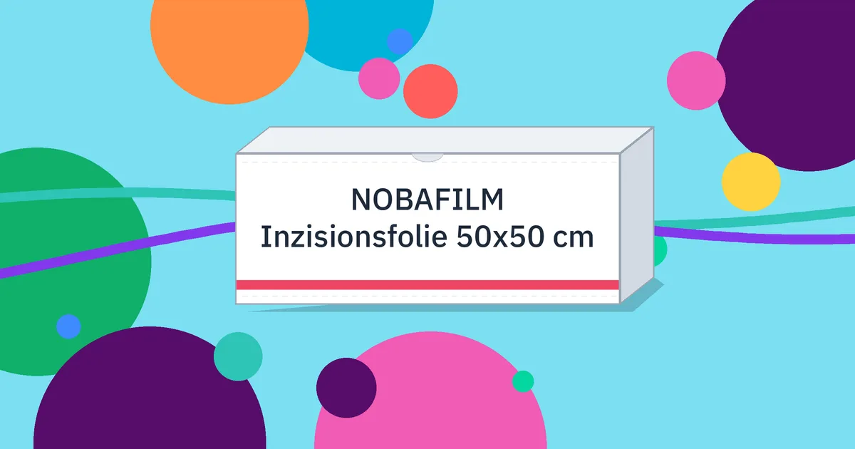 Symbolbild: Packung mit der Aufschrift NOBAFILM Inzisionsfolie 50x50 cm (PZN 00752071) – Verfügbarkeit und Bezug in Apotheken in Frankfurt am Main