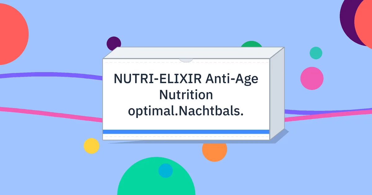 Symbolbild: Packung mit der Aufschrift NUTRI-ELIXIR Anti-Age Nutrition optimal.Nachtbals. (PZN 16600340) – Verfügbarkeit und Bezug in Apotheken in Frankfurt am Main