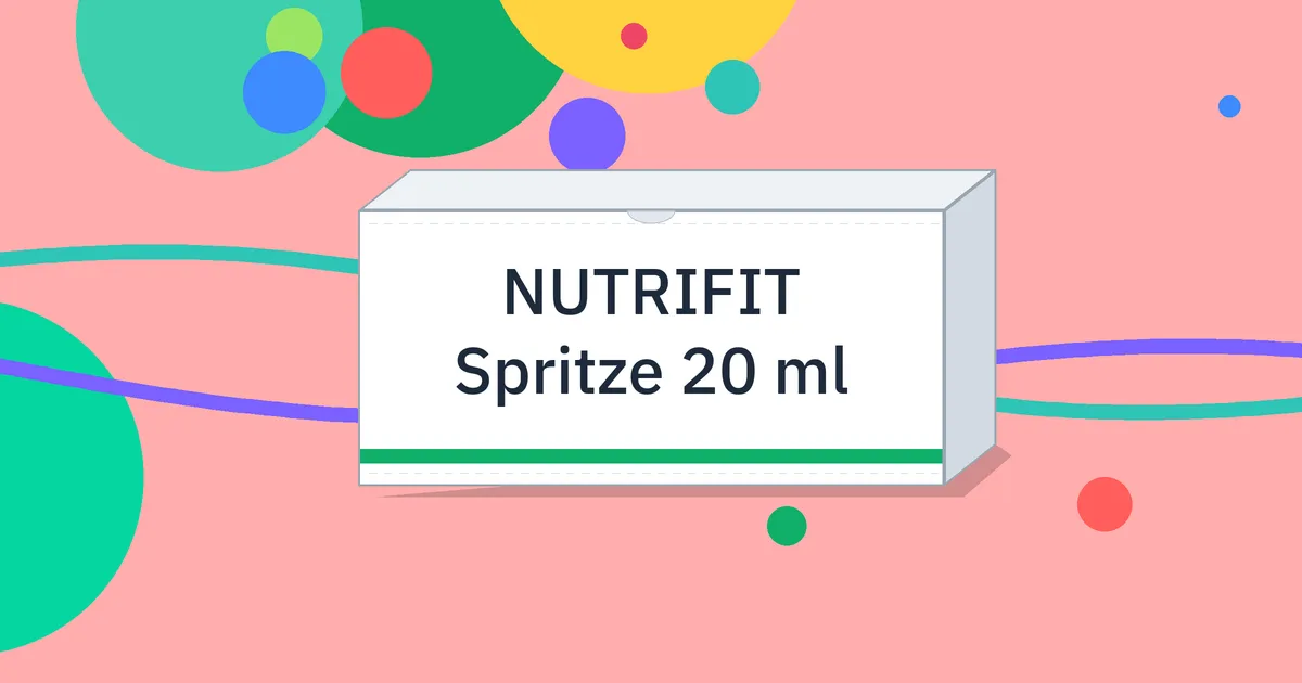 Symbolbild: Packung mit der Aufschrift NUTRIFIT Spritze 20 ml (PZN 13712156) – Verfügbarkeit und Bezug in Apotheken in Frankfurt am Main