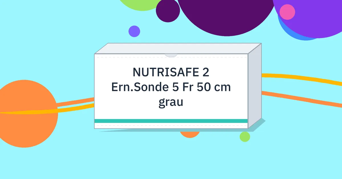 Symbolbild: Packung mit der Aufschrift NUTRISAFE 2 Ern.Sonde 5 Fr 50 cm grau (PZN 04850273) – Verfügbarkeit und Bezug in Apotheken in Frankfurt am Main