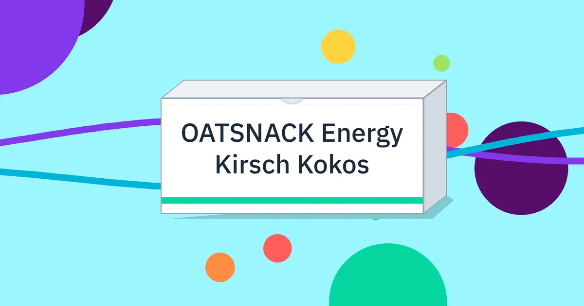 Symbolbild: Packung mit der Aufschrift OATSNACK Energy Kirsch Kokos (PZN 03720172) – Verfügbarkeit und Bezug in Apotheken in Frankfurt am Main