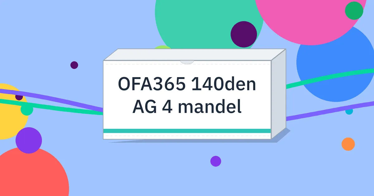 Symbolbild: Packung mit der Aufschrift OFA365 140den AG 4 mandel (PZN 16723048) – Verfügbarkeit und Bezug in Apotheken in Frankfurt am Main
