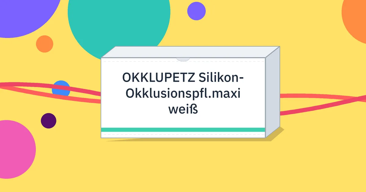Symbolbild: Packung mit der Aufschrift OKKLUPETZ Silikon-Okklusionspfl.maxi weiß (PZN 19227953) – Verfügbarkeit und Bezug in Apotheken in Frankfurt am Main