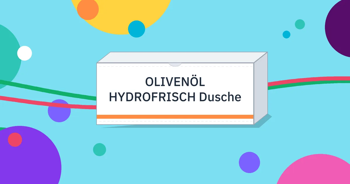 Symbolbild: Packung mit der Aufschrift OLIVENÖL HYDROFRISCH Dusche (PZN 18907344) – Verfügbarkeit und Bezug in Apotheken in Frankfurt am Main