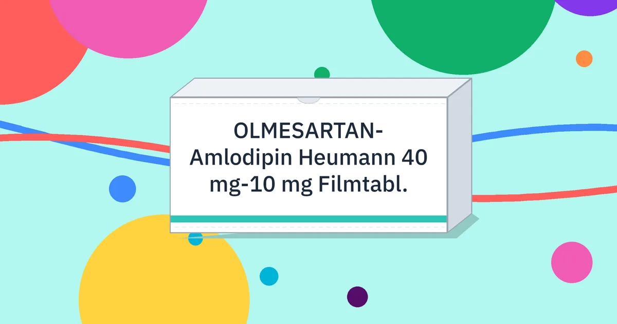 Symbolbild: Packung mit der Aufschrift OLMESARTAN-Amlodipin Heumann 40 mg-10 mg Filmtabl. (PZN 14214874) – Verfügbarkeit und Bezug in Apotheken in Frankfurt am Main