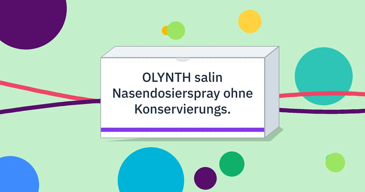 Symbolbild: Packung mit der Aufschrift OLYNTH salin Nasendosierspray ohne Konservierungs. (PZN 08425213) – Verfügbarkeit und Bezug in Apotheken in Frankfurt am Main