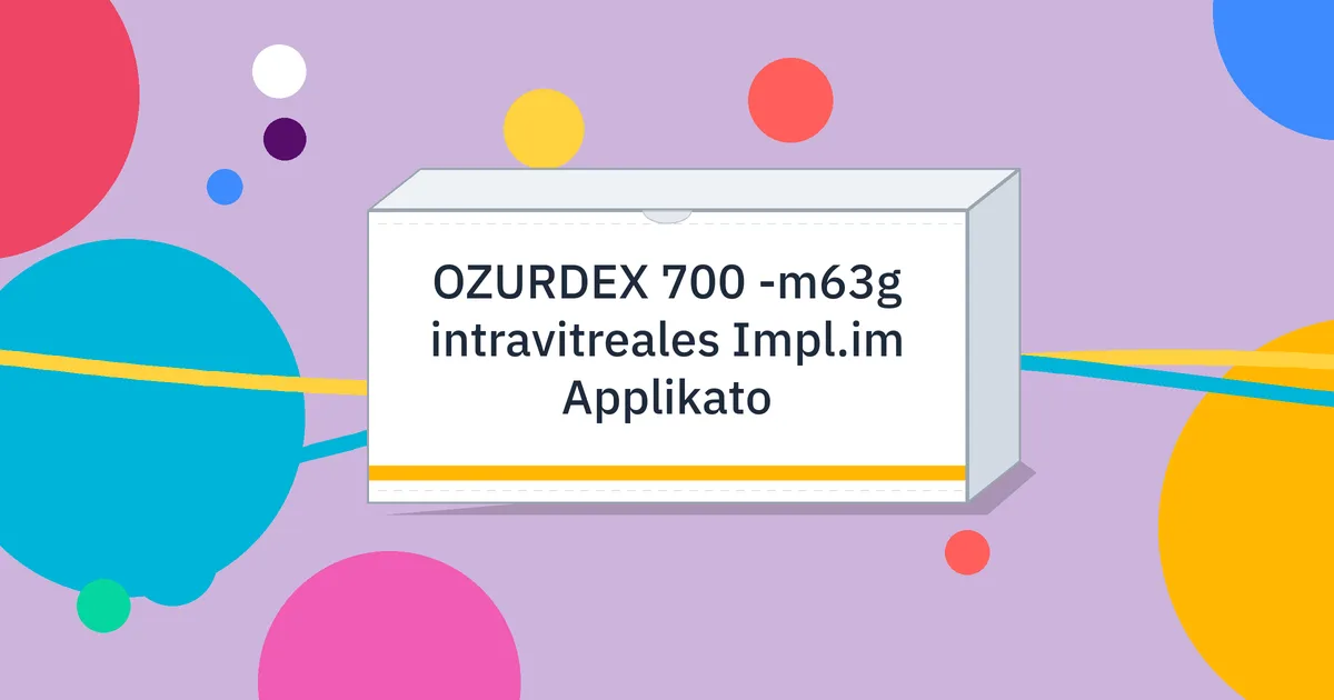 Symbolbild: Packung mit der Aufschrift OZURDEX 700 -m63g intravitreales Impl.im Applikato (PZN 19781201) – Verfügbarkeit und Bezug in Apotheken in Frankfurt am Main