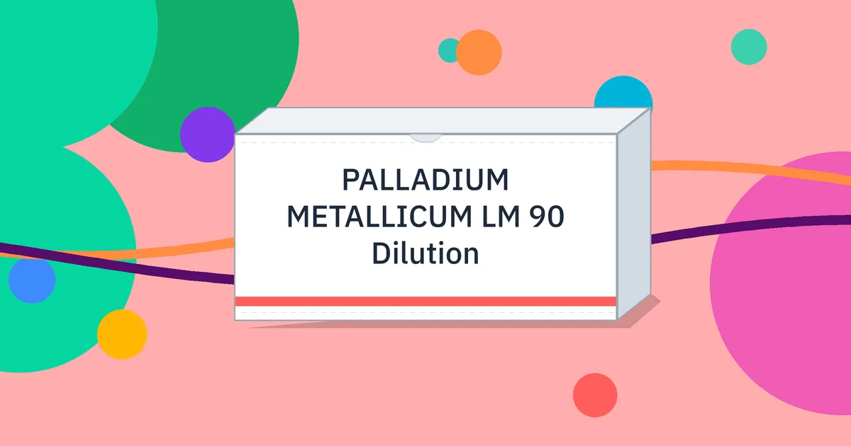 Symbolbild: Packung mit der Aufschrift PALLADIUM METALLICUM LM 90 Dilution (PZN 12975681) – Verfügbarkeit und Bezug in Apotheken in Frankfurt am Main
