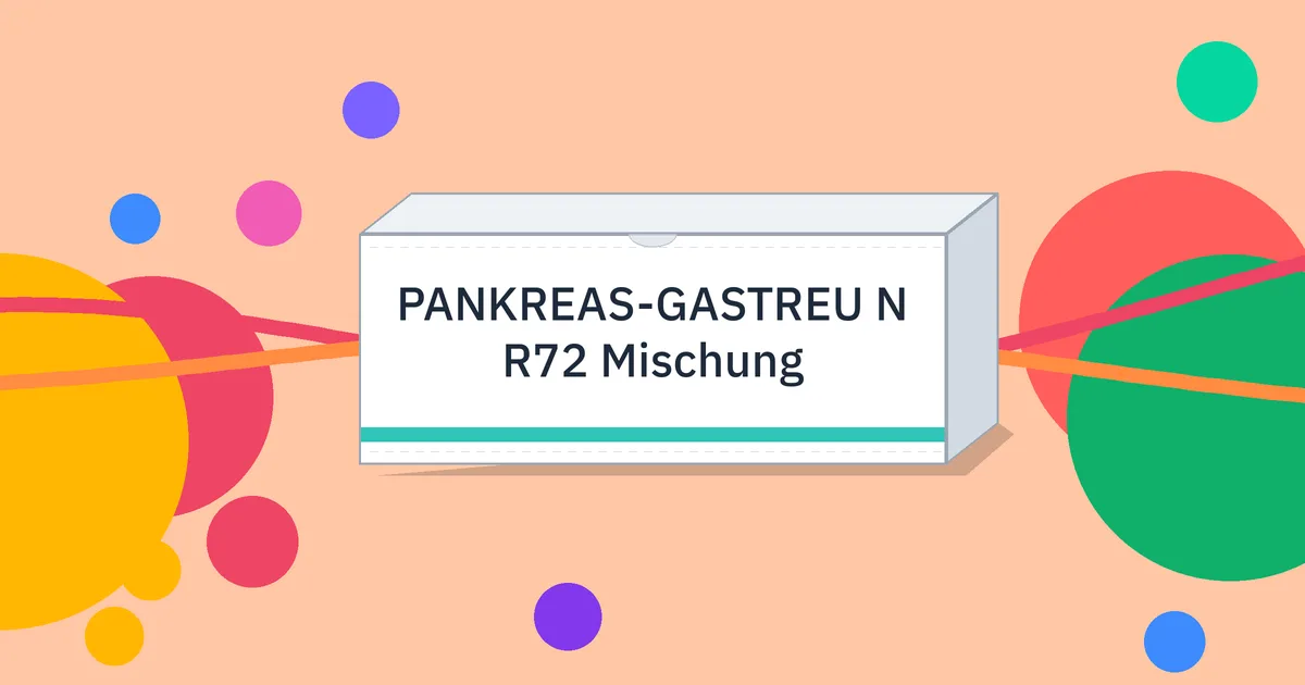 Symbolbild: Packung mit der Aufschrift PANKREAS-GASTREU N R72 Mischung (PZN 04852355) – Verfügbarkeit und Bezug in Apotheken in Frankfurt am Main