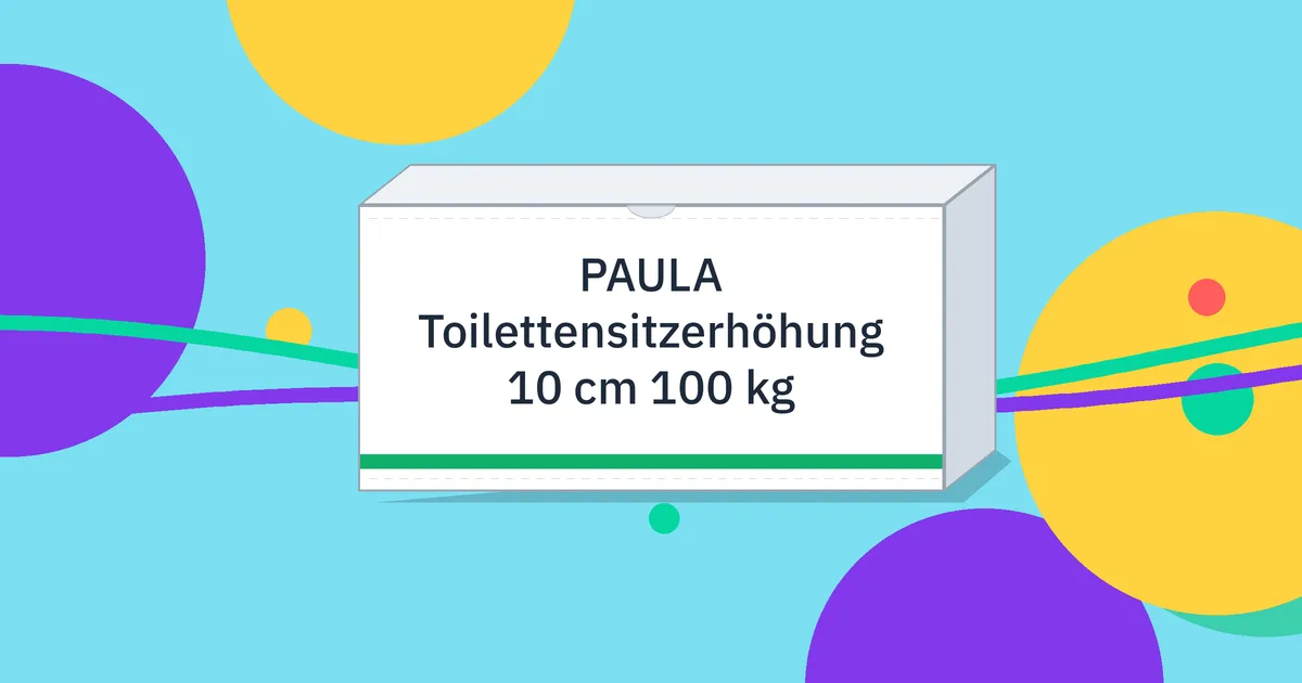 Symbolbild: Packung mit der Aufschrift PAULA Toilettensitzerhöhung 10 cm 100 kg (PZN 18007379) – Verfügbarkeit und Bezug in Apotheken in Frankfurt am Main