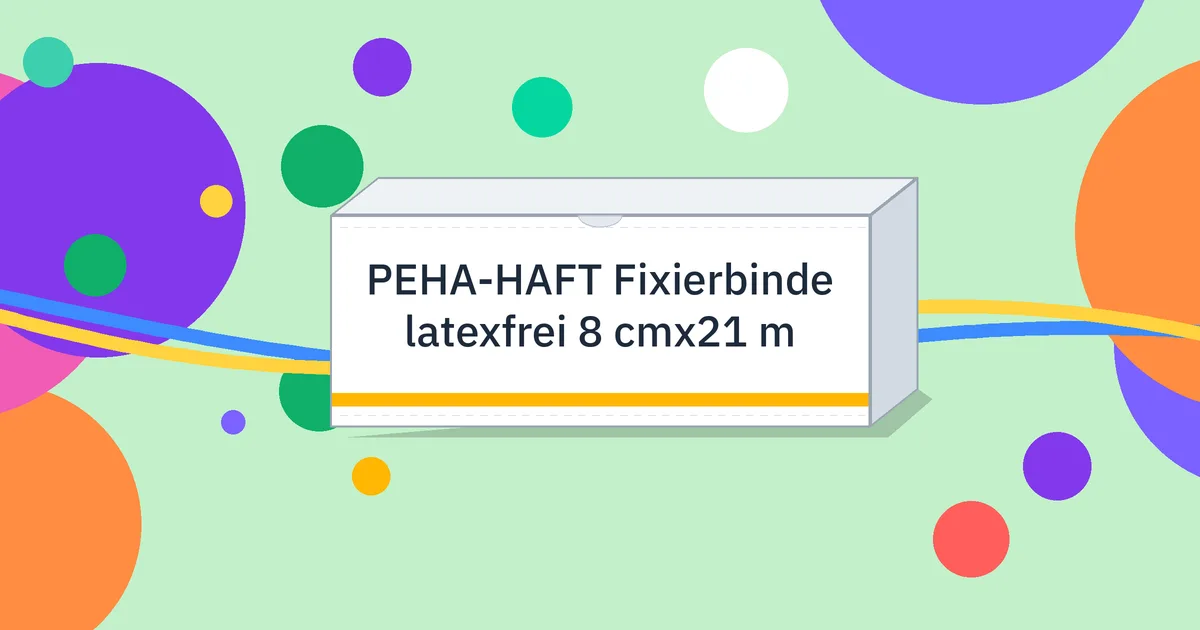 Symbolbild: Packung mit der Aufschrift PEHA-HAFT Fixierbinde latexfrei 8 cmx21 m (PZN 17304916) – Verfügbarkeit und Bezug in Apotheken in Frankfurt am Main