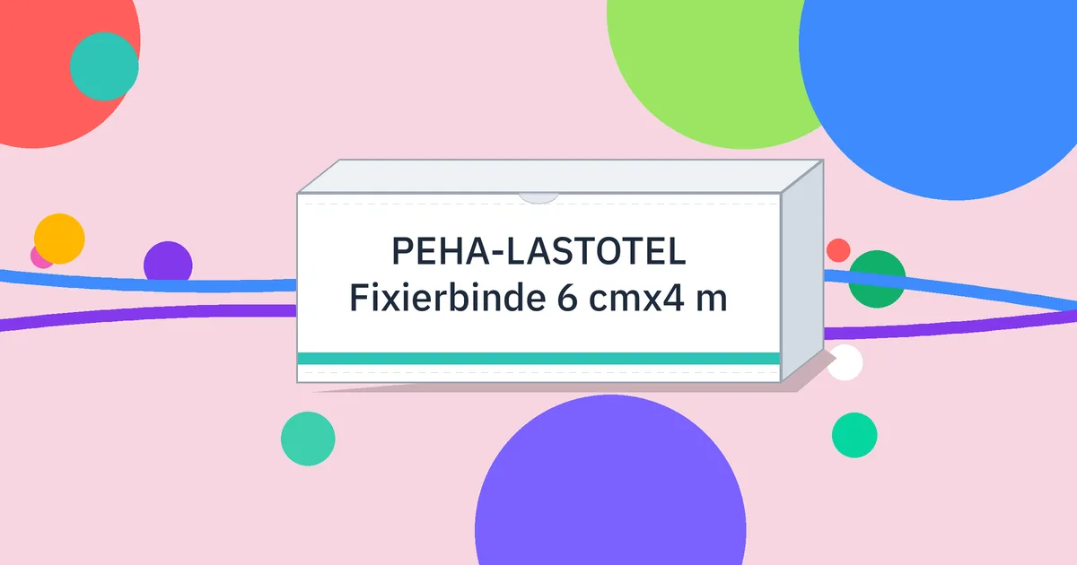 Symbolbild: Packung mit der Aufschrift PEHA-LASTOTEL Fixierbinde 6 cmx4 m (PZN 10069375) – Verfügbarkeit und Bezug in Apotheken in Frankfurt am Main