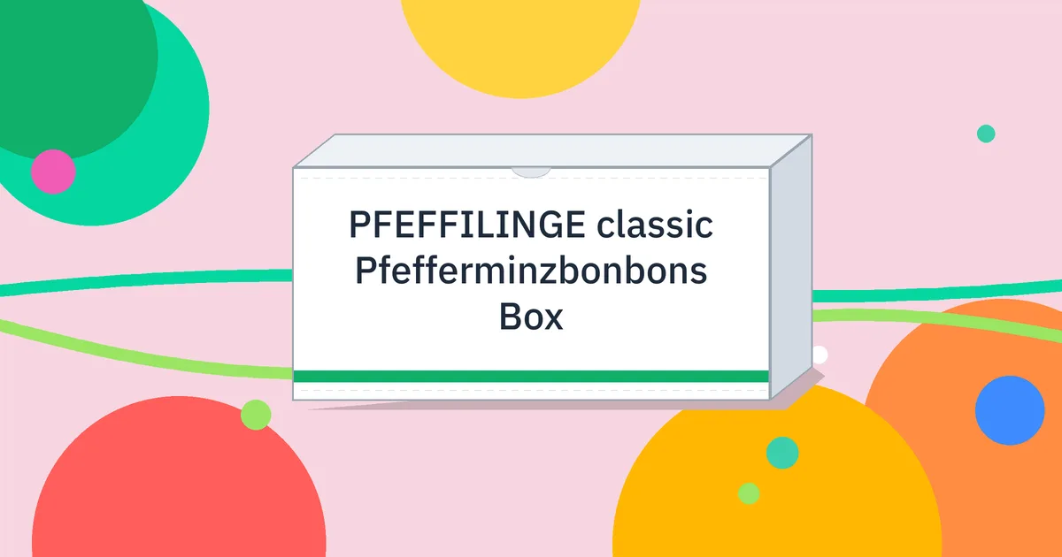 Symbolbild: Packung mit der Aufschrift PFEFFILINGE classic Pfefferminzbonbons Box (PZN 09533867) – Verfügbarkeit und Bezug in Apotheken in Frankfurt am Main