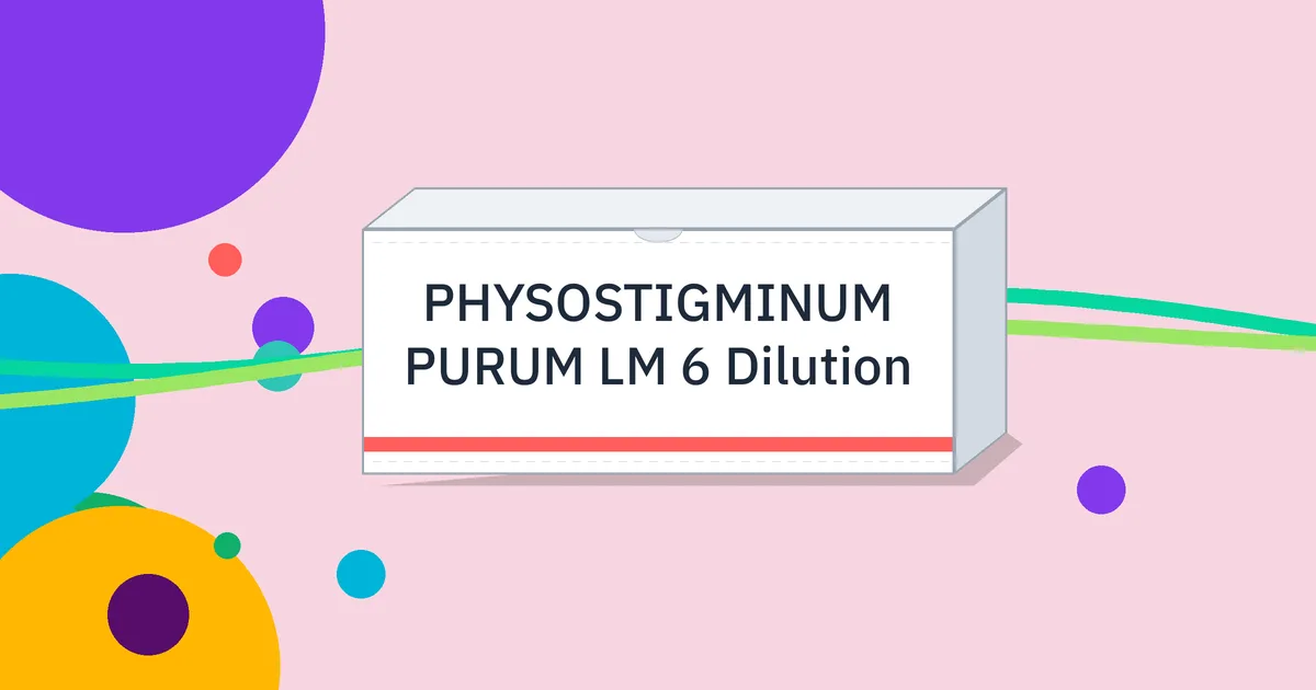 Symbolbild: Packung mit der Aufschrift PHYSOSTIGMINUM PURUM LM 6 Dilution (PZN 13035738) – Verfügbarkeit und Bezug in Apotheken in Frankfurt am Main