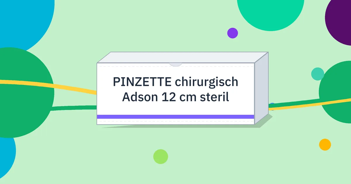 Symbolbild: Packung mit der Aufschrift PINZETTE chirurgisch Adson 12 cm steril (PZN 17248477) – Verfügbarkeit und Bezug in Apotheken in Frankfurt am Main