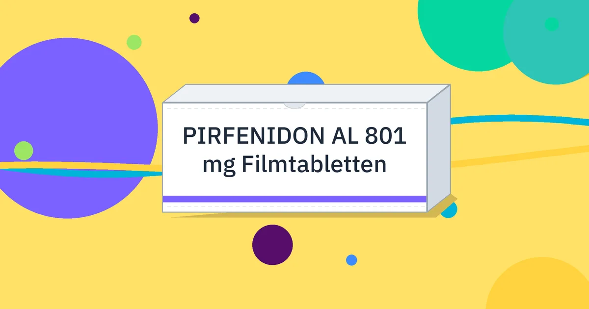 Symbolbild: Packung mit der Aufschrift PIRFENIDON AL 801 mg Filmtabletten (PZN 18096667) – Verfügbarkeit und Bezug in Apotheken in Frankfurt am Main