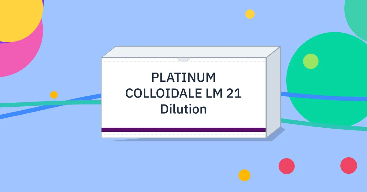Symbolbild: Packung mit der Aufschrift PLATINUM COLLOIDALE LM 21 Dilution (PZN 13037996) – Verfügbarkeit und Bezug in Apotheken in Frankfurt am Main
