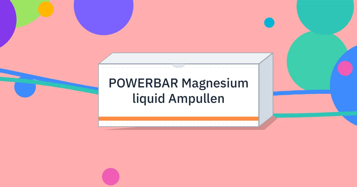 Symbolbild: Packung mit der Aufschrift POWERBAR Magnesium liquid Ampullen (PZN 10734708) – Verfügbarkeit und Bezug in Apotheken in Frankfurt am Main