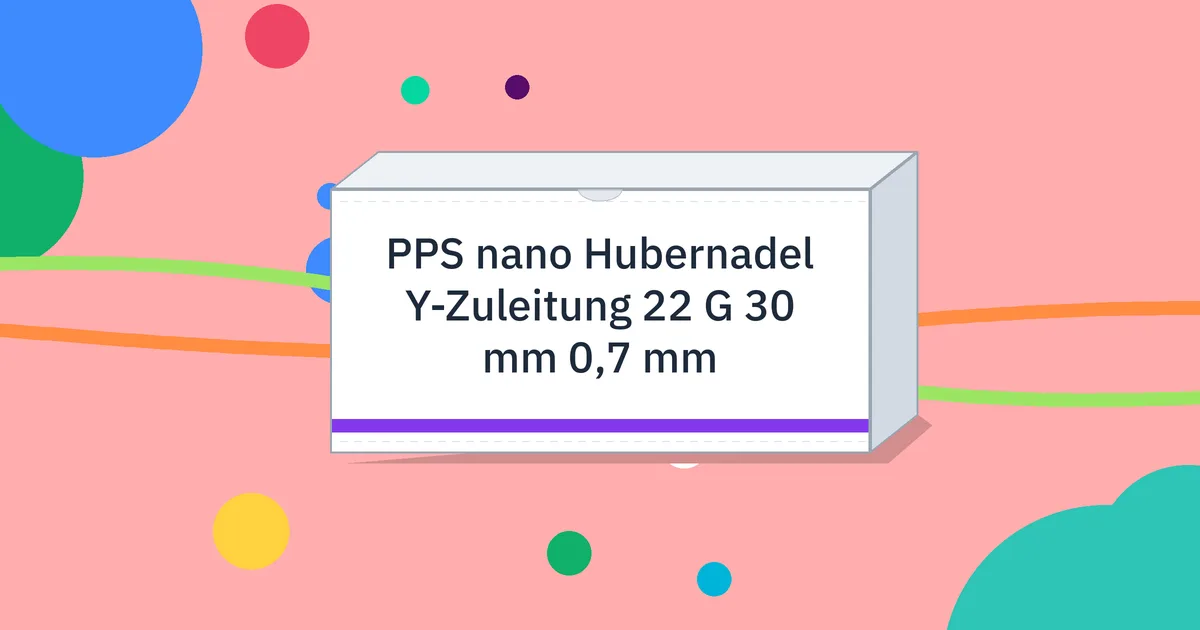 Symbolbild: Packung mit der Aufschrift PPS nano Hubernadel Y-Zuleitung 22 G 30 mm 0,7 mm (PZN 18195435) – Verfügbarkeit und Bezug in Apotheken in Frankfurt am Main