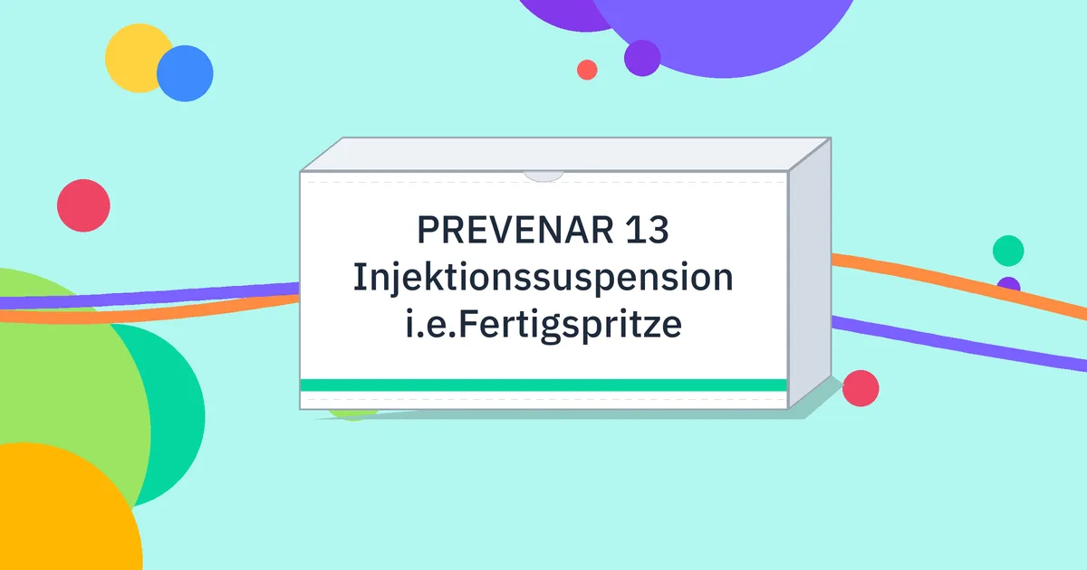 Symbolbild: Packung mit der Aufschrift PREVENAR 13 Injektionssuspension i.e.Fertigspritze (PZN 18157110) – Verfügbarkeit und Bezug in Apotheken in Frankfurt am Main