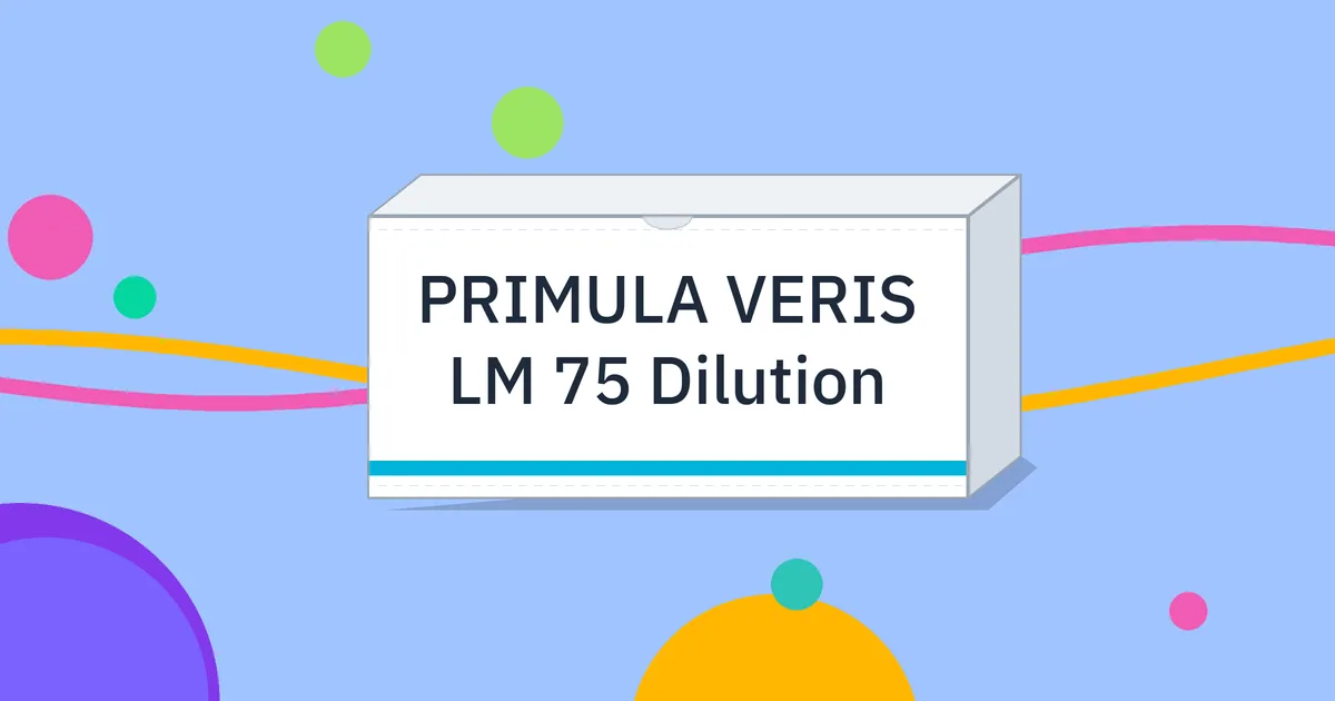 Symbolbild: Packung mit der Aufschrift PRIMULA VERIS LM 75 Dilution (PZN 13667786) – Verfügbarkeit und Bezug in Apotheken in Frankfurt am Main